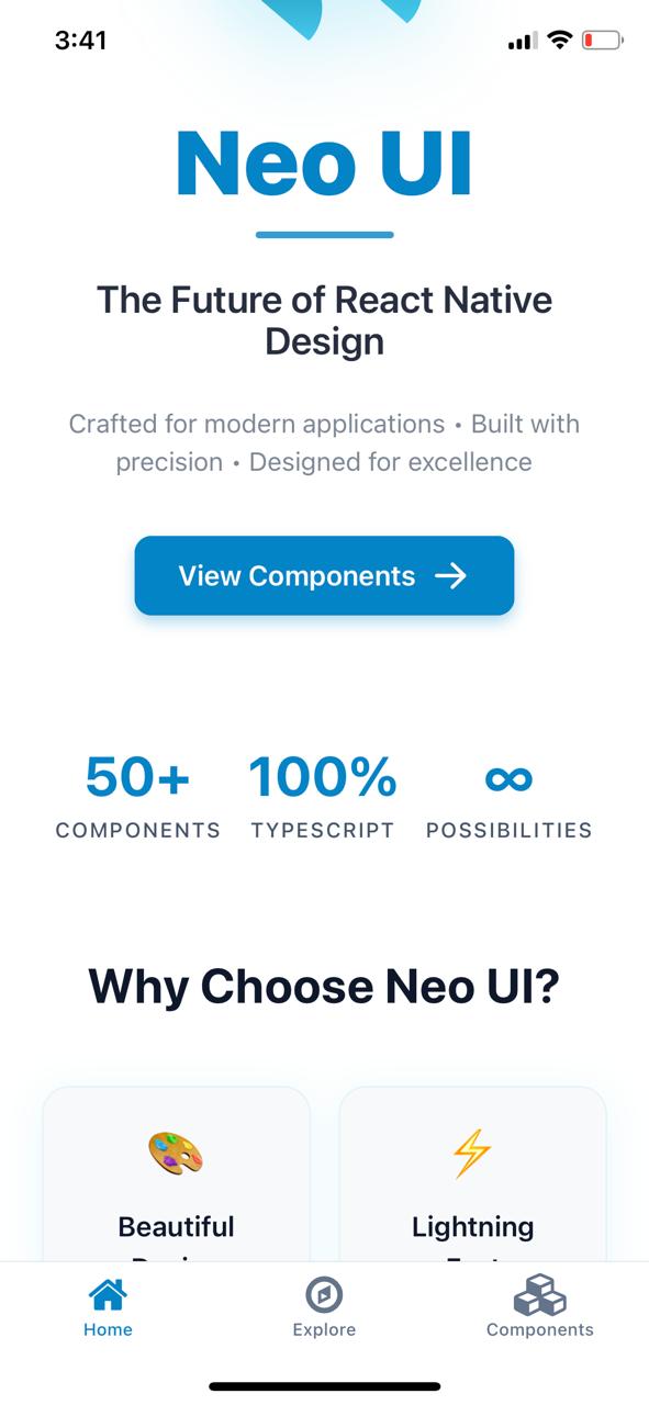Neo UI - Beautiful Components for React Native & Expo